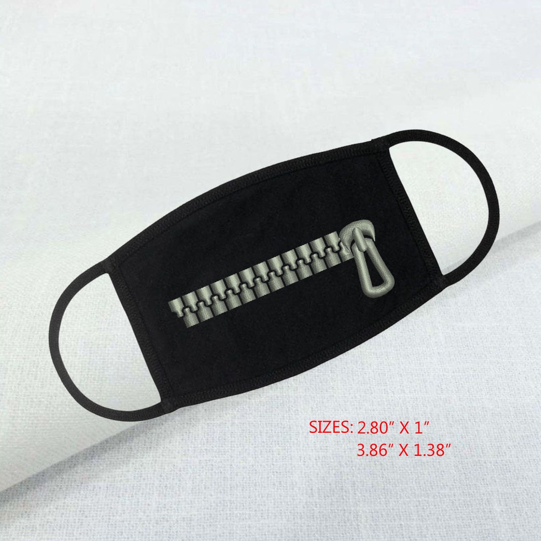 Mask Zipper Embroidery Designs, Face Mask Machine Embroidery Designs ...