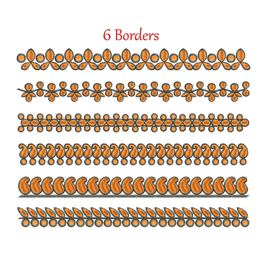 Set OF 6 Border Machine Embroidery Designs, Frame Embroidery Design ...