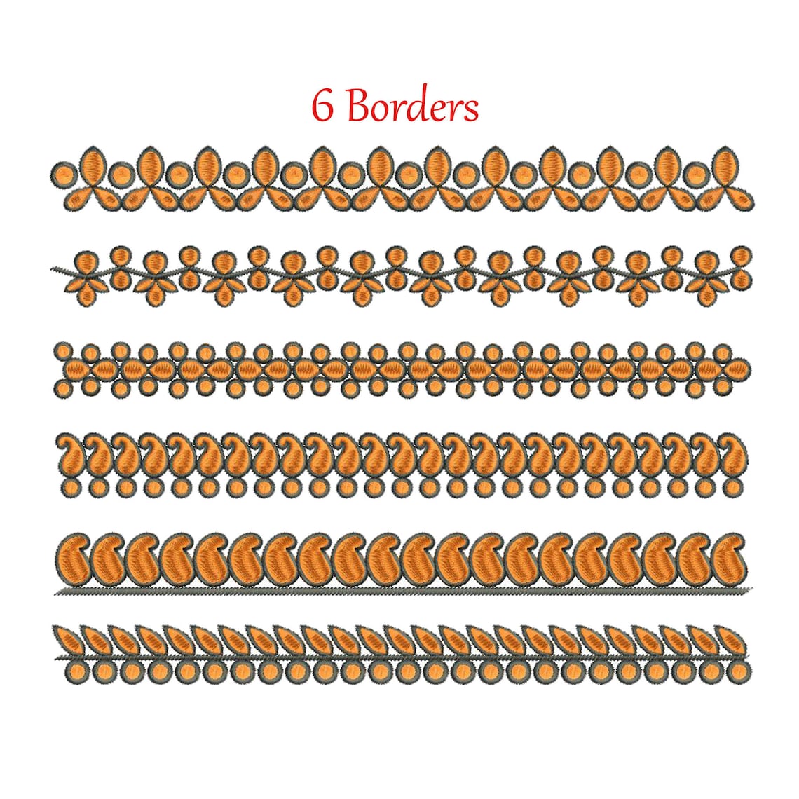 Set OF 6 Border Machine Embroidery Designs Frame Embroidery - Etsy UK