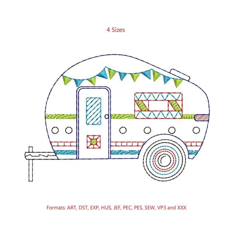 Camper Embroidery - Etsy