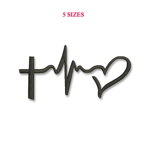 Cross and Heartbeat - Etsy