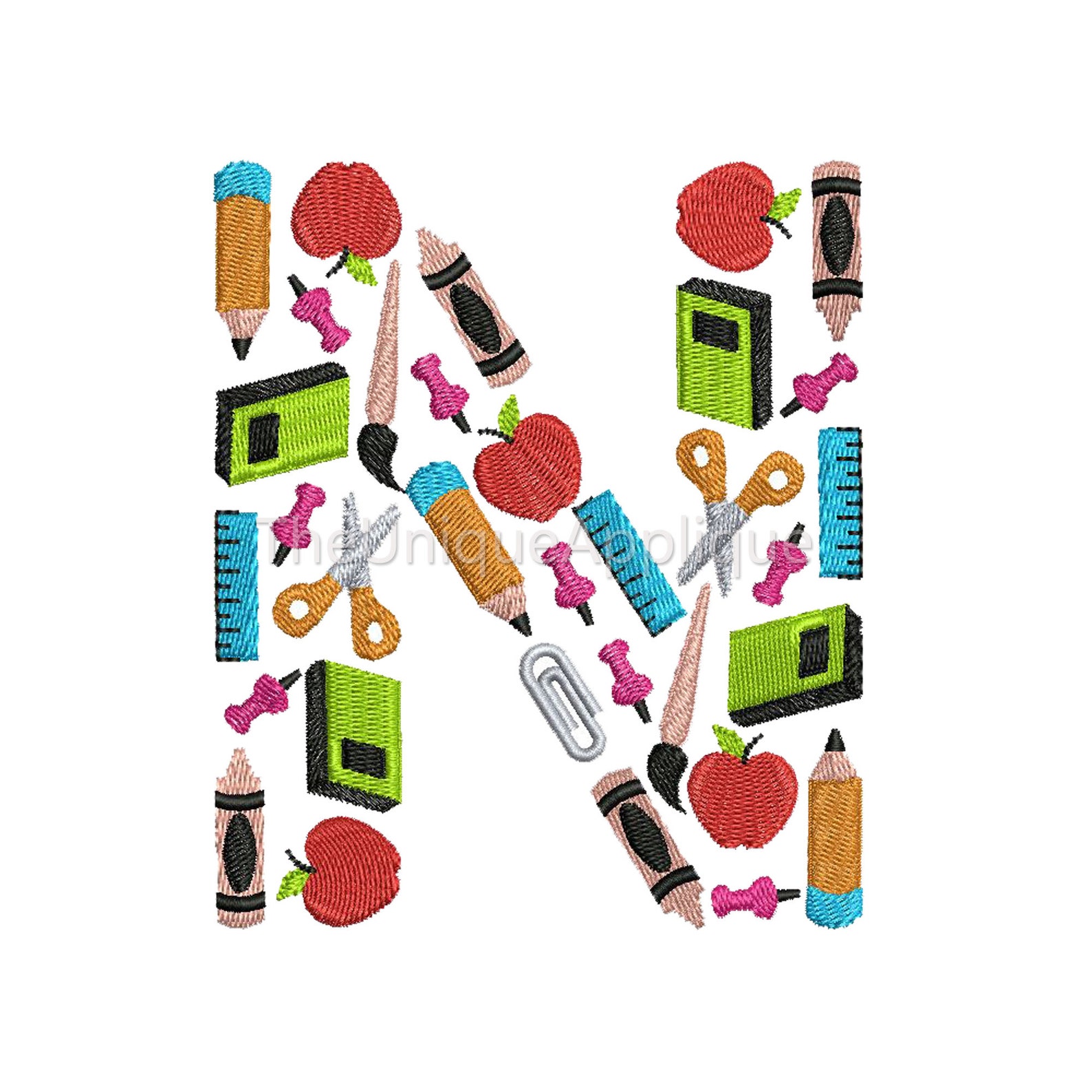 Alphabet Letter N Machine Embroidery Design 6 Sizes Back To | Etsy