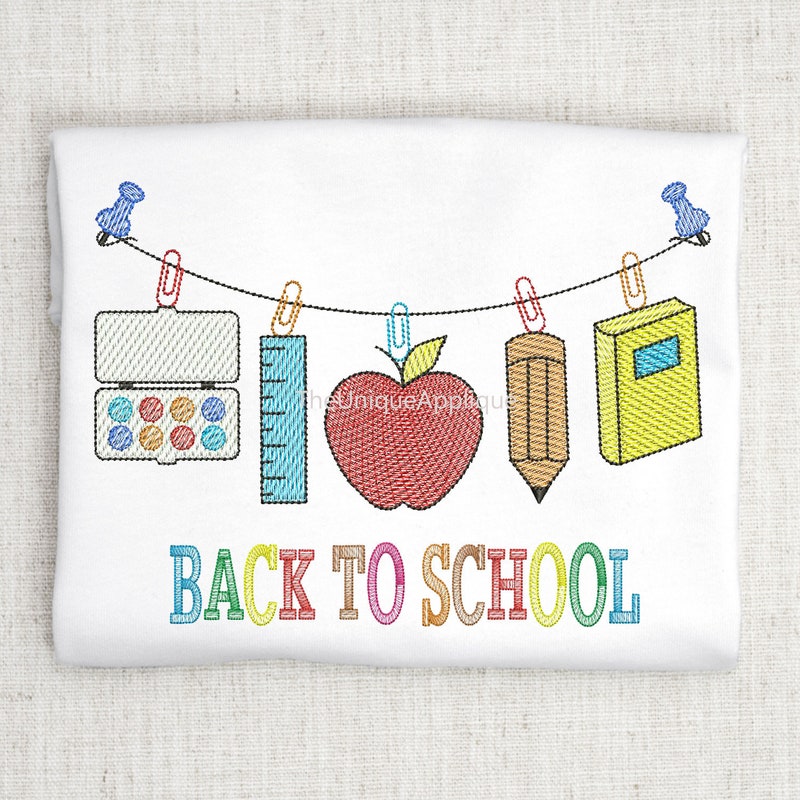 Back to School Embroidery Design - Etsy