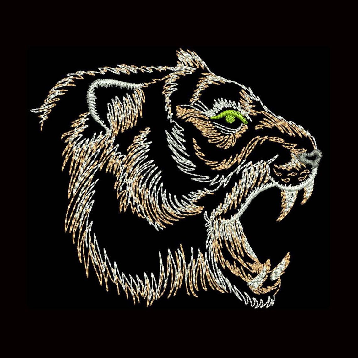 Tiger Embroidery Design Tiger Head Machine Embroidery - Etsy