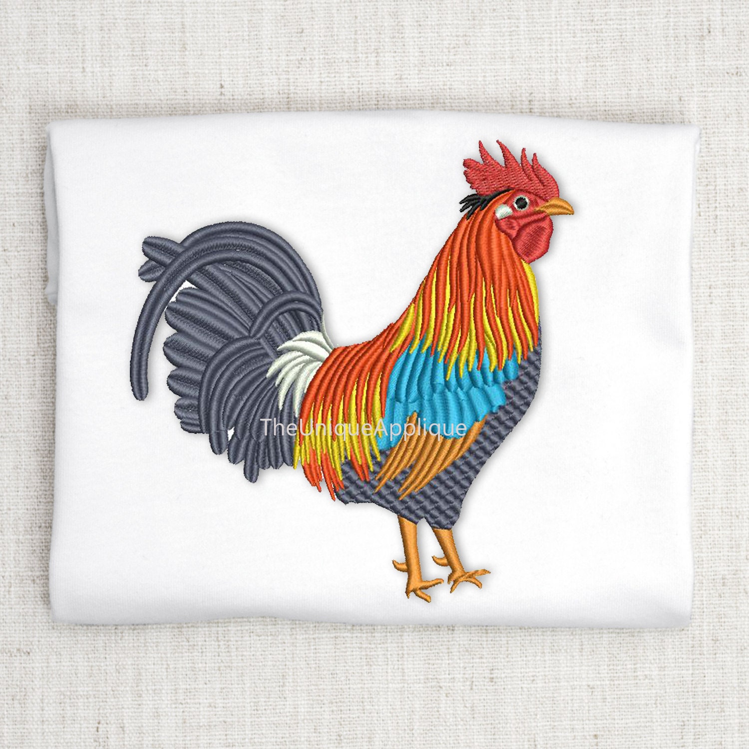 Rooster Embroidery Design Colorful Rooster Machine Embroidery | Etsy