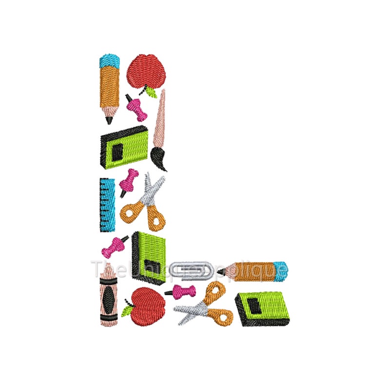 Alphabet Letter L Machine Embroidery Design 6 Sizes Back to - Etsy