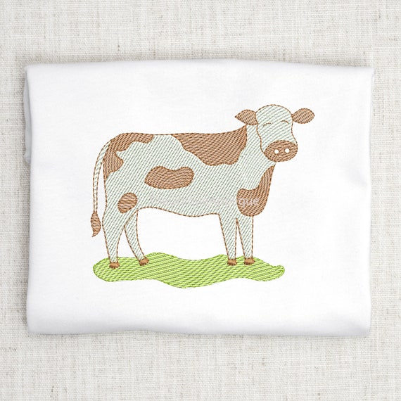 Cow Quick Stitch Embroidery Design Farm Animal Machine - Etsy