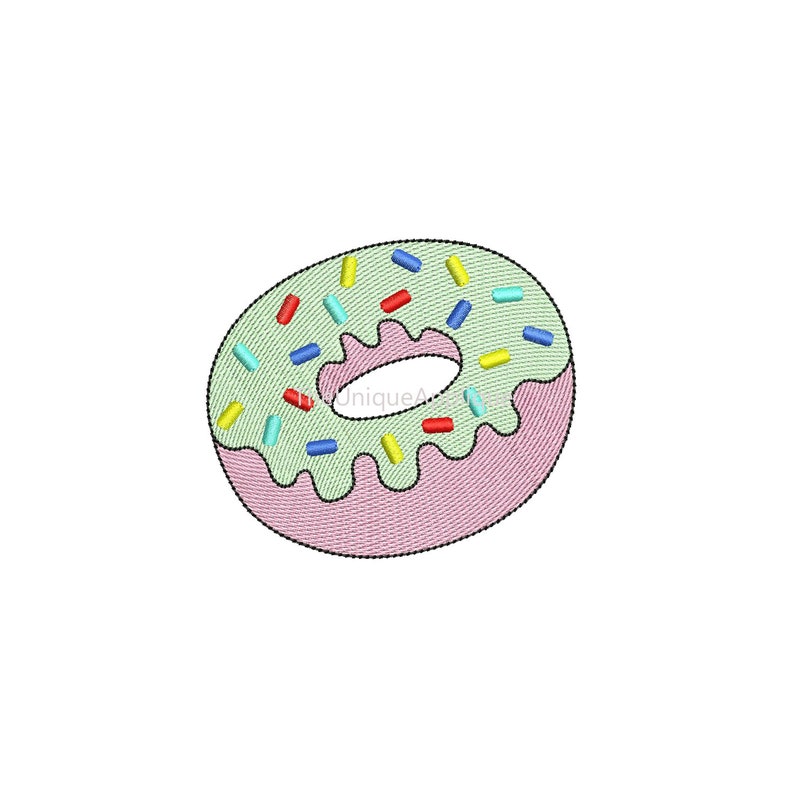 Donut Embroidery Design Donut With Sprinkles Machine - Etsy