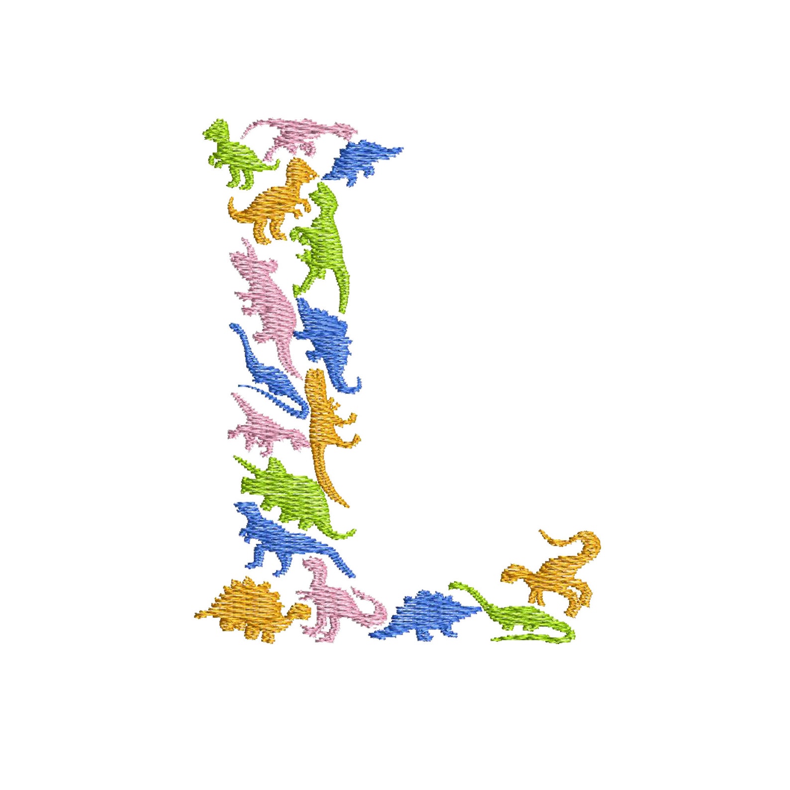 Dinosaur Alphabet Letter L Machine Embroidery Design Font L - Etsy