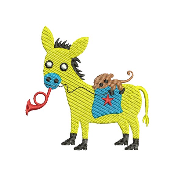 Donkey Machine Embroidery Design Baby Animal Embroidery | Etsy