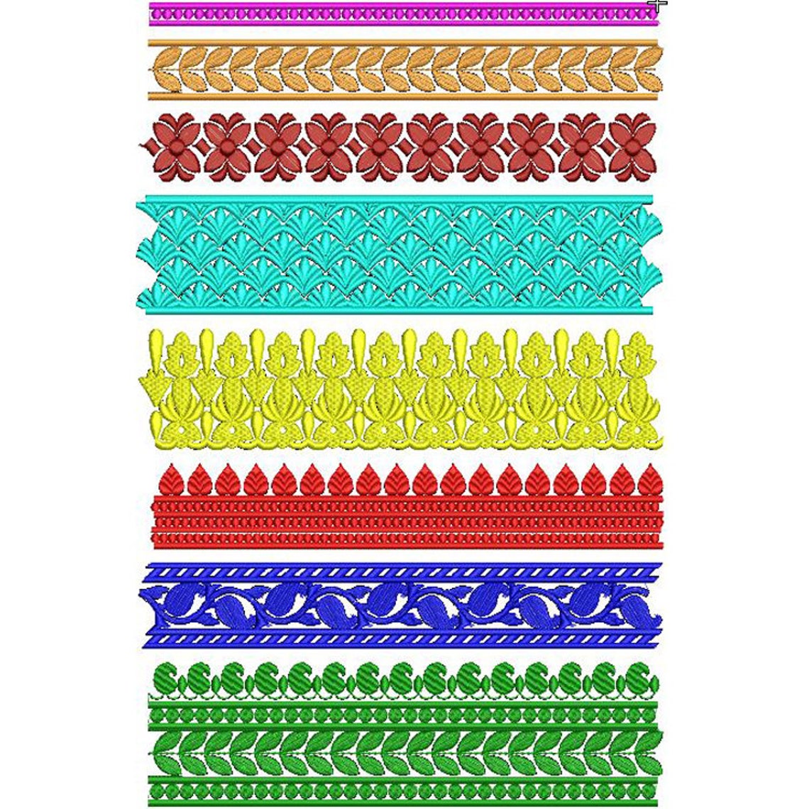 Set of 8 Borders Machine Embroidery Designs Vintage Style | Etsy