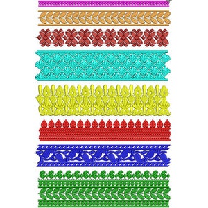 Set of 8 Borders Machine Embroidery Designs, Vintage Style Ornate ...