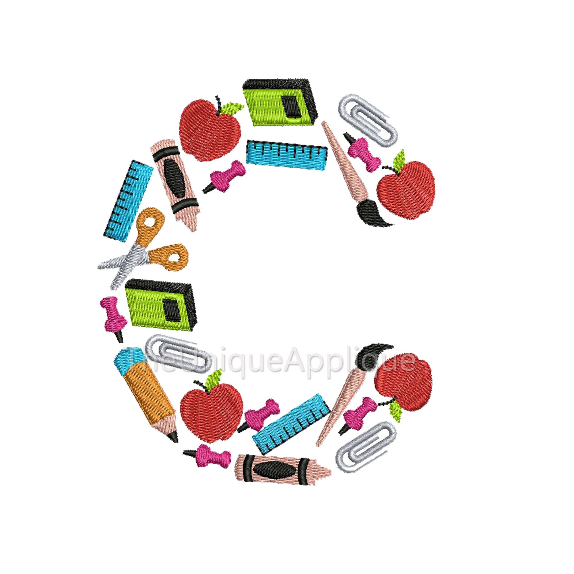 Alphabet Letter C Machine Embroidery Design 6 Sizes Back to - Etsy