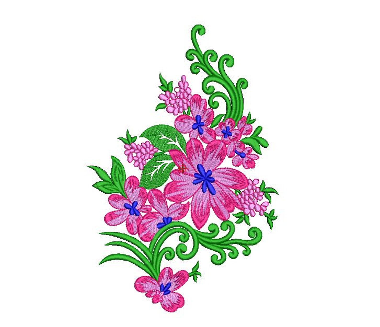 Flower Embroidery Design 2 Sizes Floral Machine Embroidery - Etsy