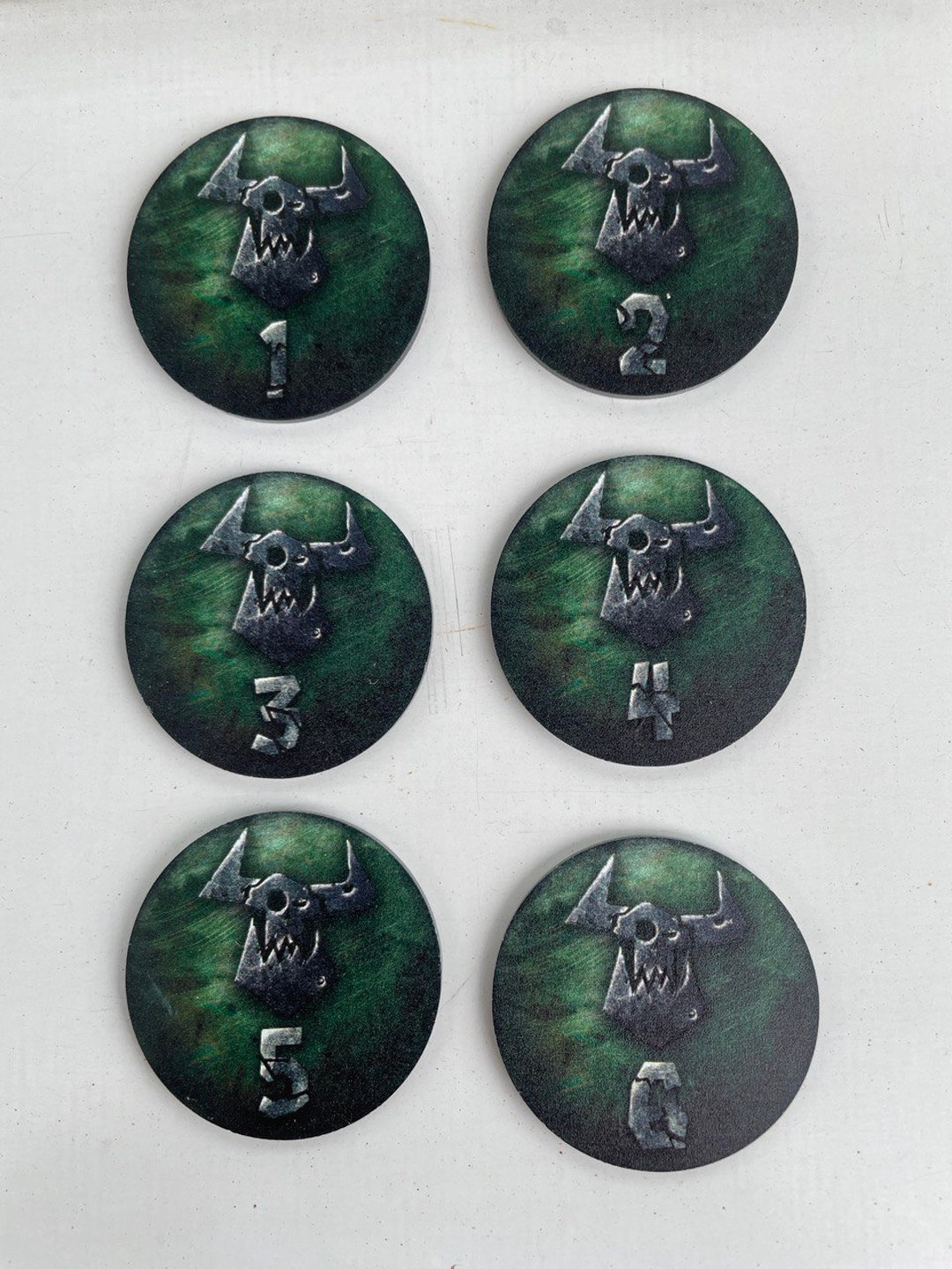 Orks (gorka) Objective Markers. 40 Mm. Top Quality Plexiglass. 6 Pcs ...