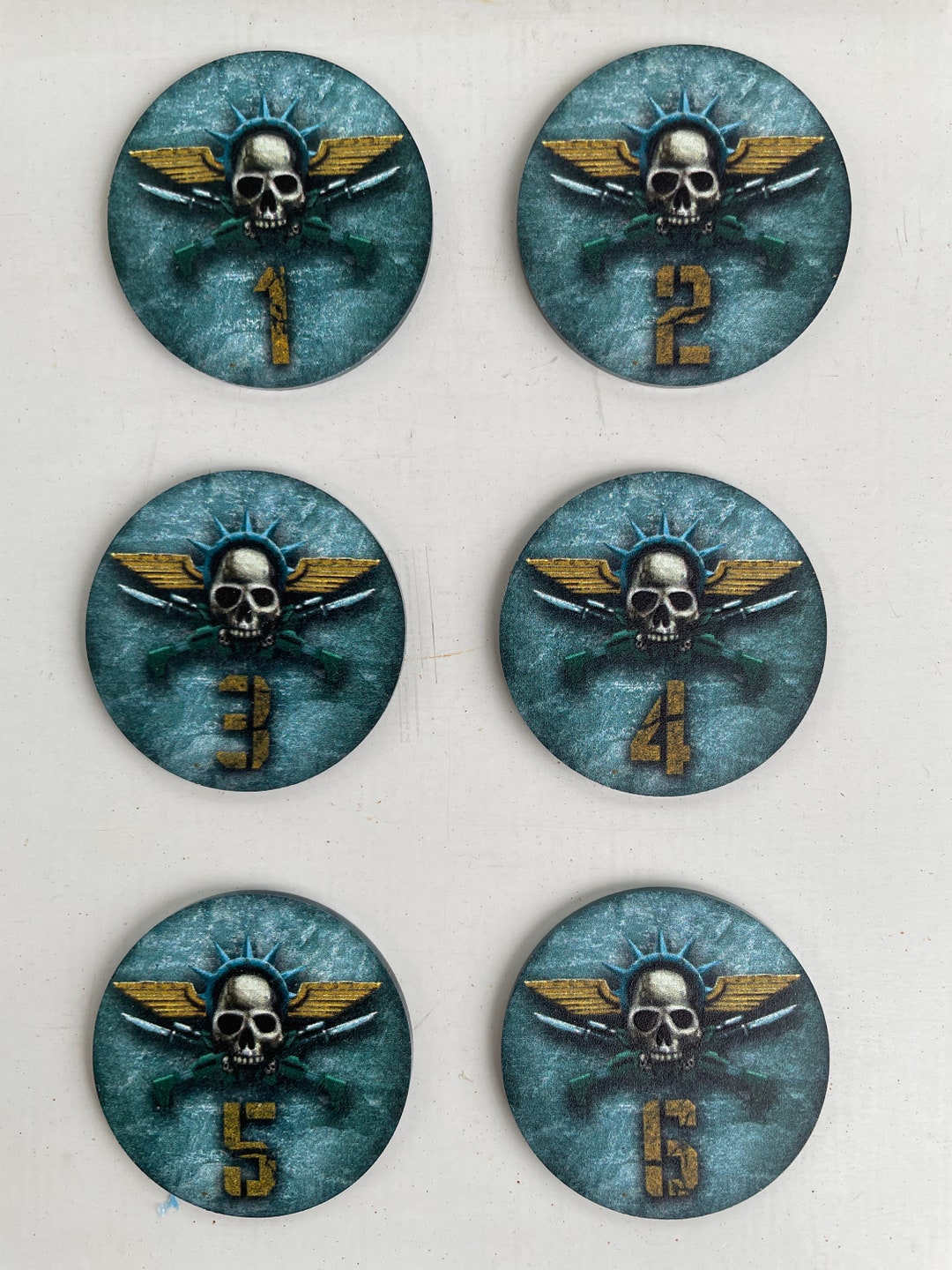 Imperial Guard Objective Markers. 40 Mm. Top Quality Plexiglass. 6 Pcs ...