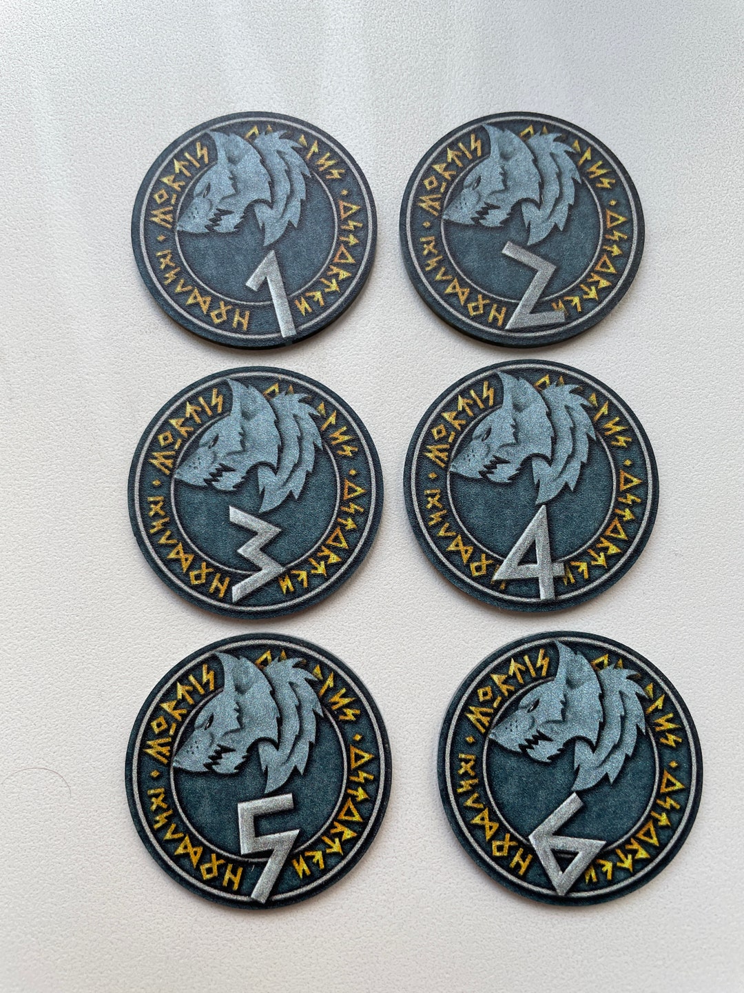 Space Wolves Objective Markers. 40 Mm. Top Quality Plexiglass. 6 Pcs ...