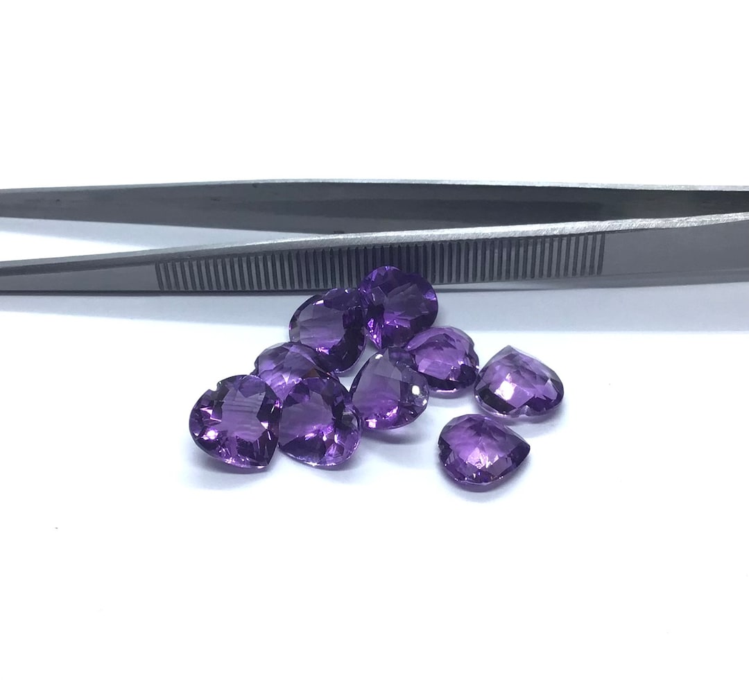 8mm Amethyst Heart Shape Febuary Birth Gemstone AAA African Natural ...