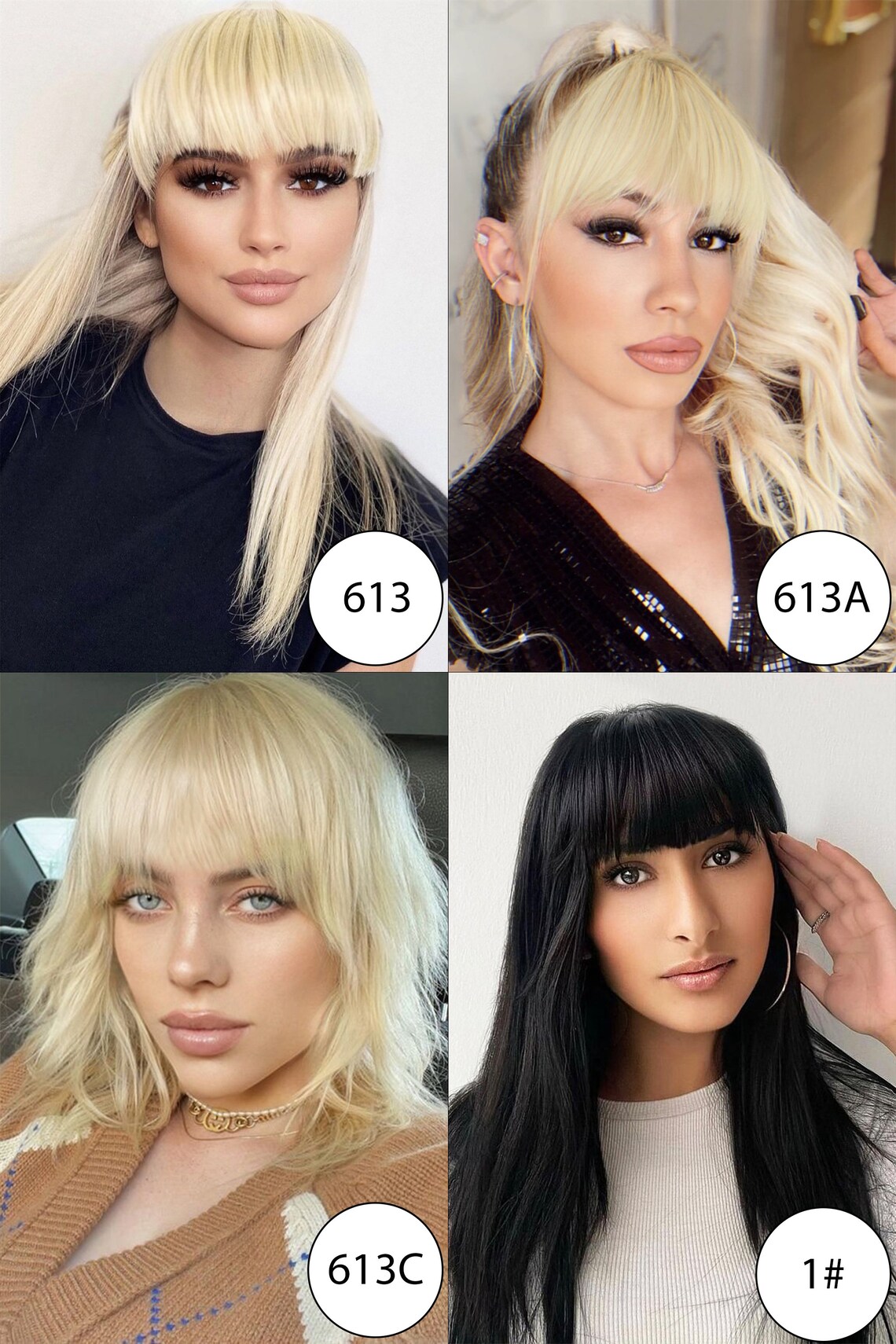Synthetic Clip in Bangs , Clip in Hair Extensions , Hair Extensions ...