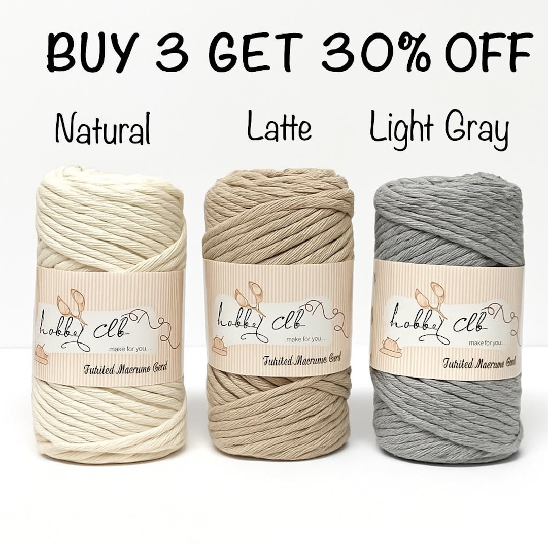 Single Twist Macrame Cotton Cord: 215 Ft, Recycled Vegan Yarn - Etsy