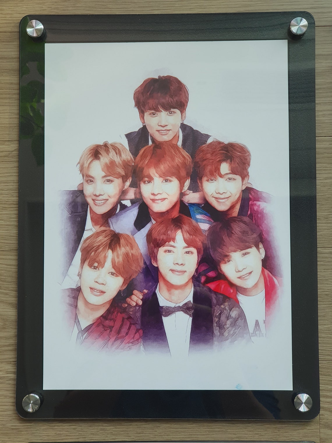 BTS 7 Members Hand-painted Picture Printed Frame 8 Set Full | Etsy