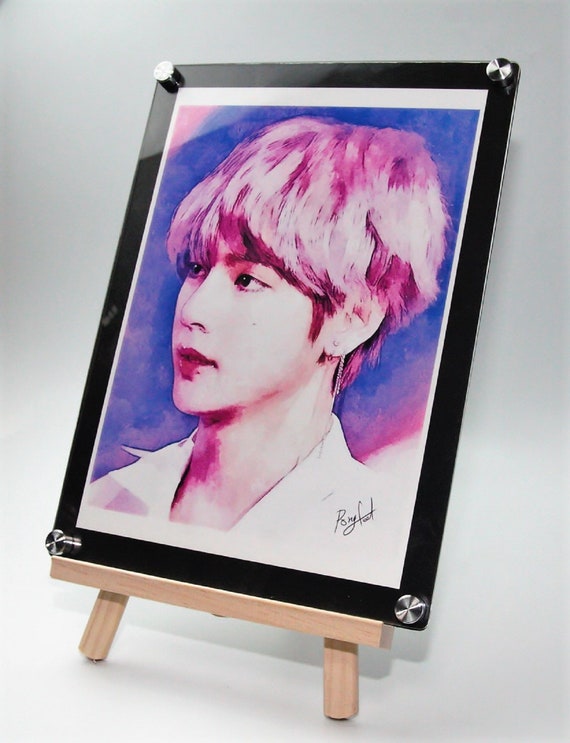 BTS V Hand Painting Picture Color Printing With Free Gift Free | Etsy