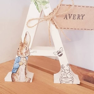 Peter Rabbit Free Standing Wooden Letters & Numbers, Baby Gift, Baby ...