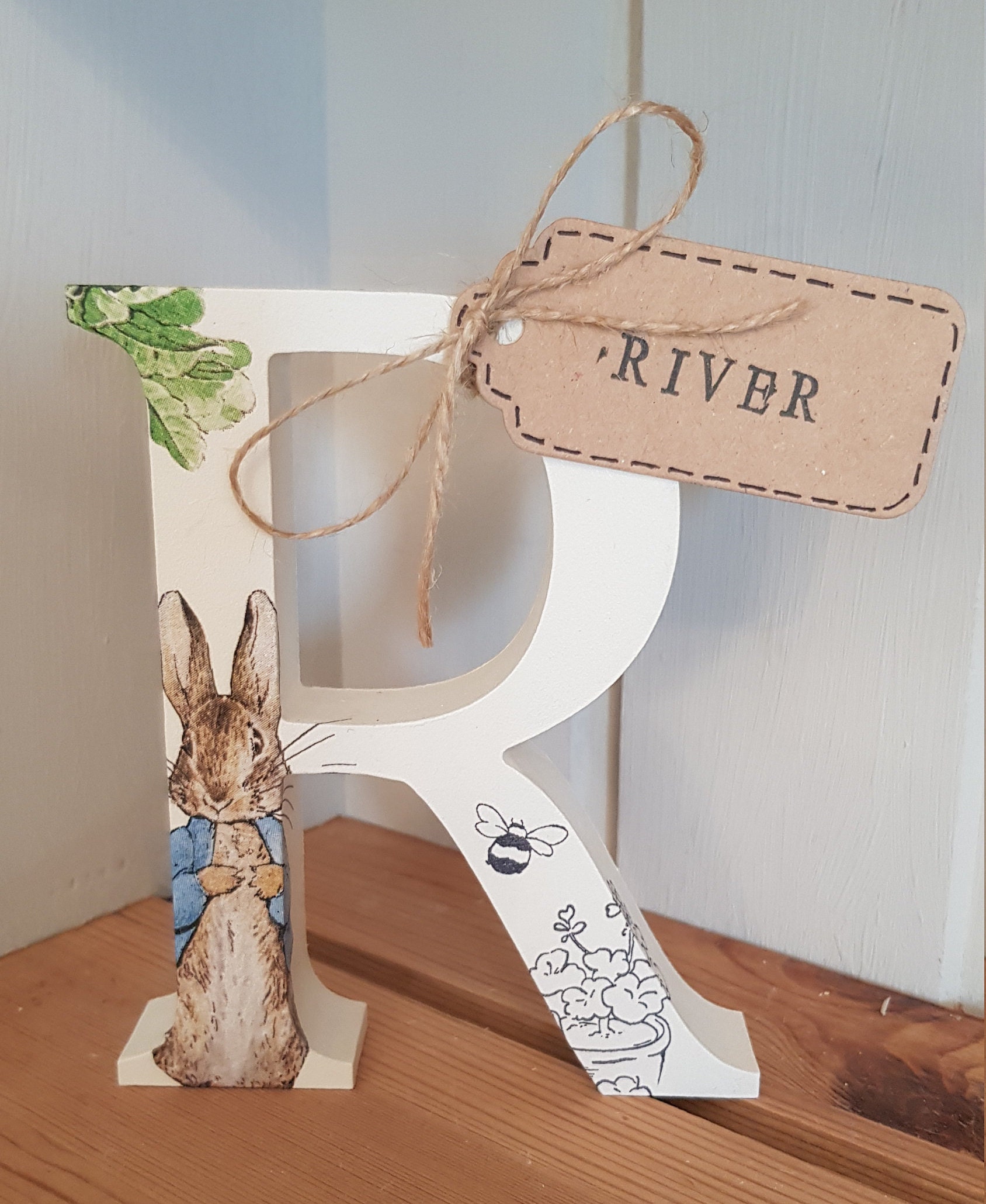 Peter Rabbit Free Standing Wooden Letters & Numbers Baby - Etsy UK