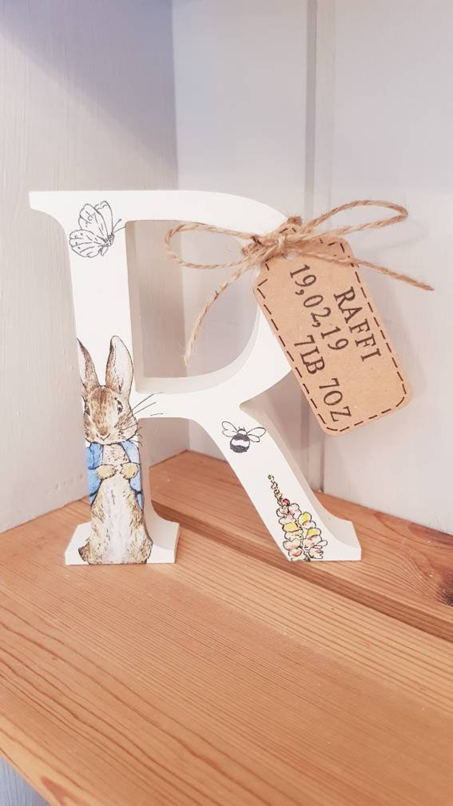 Peter Rabbit Free Standing Wooden Letters & Numbers Baby - Etsy