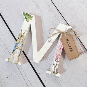 Peter Rabbit Free Standing Wooden Letters & Numbers, Baby Gift, Baby ...