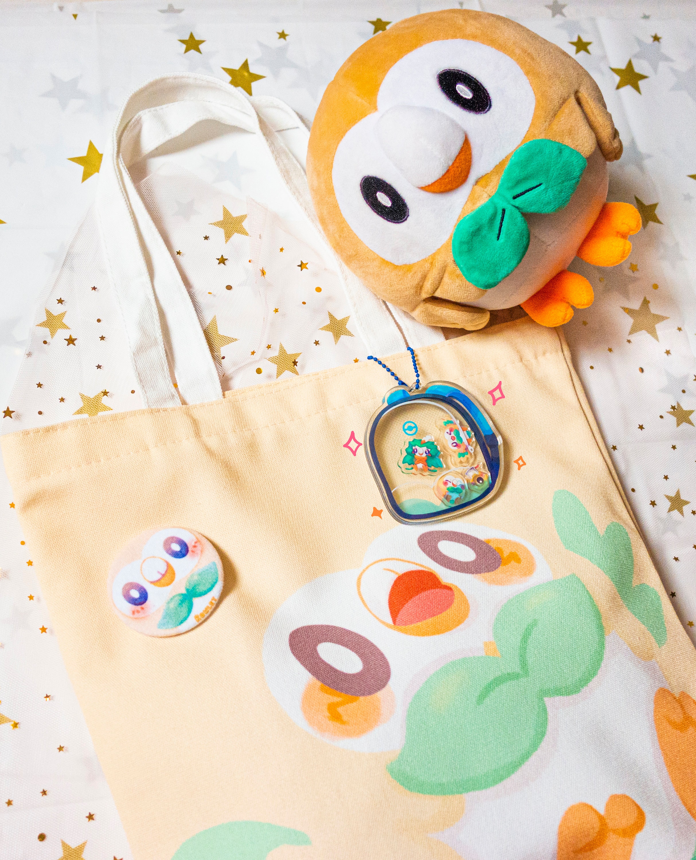 Rowlet & Meltan in Ash's Bag Shaker Charms Acrylic - Etsy