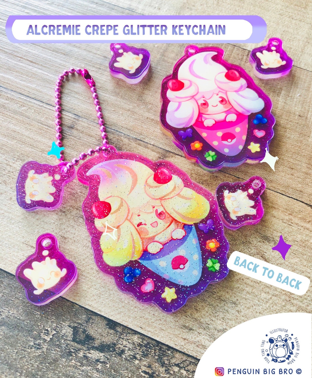 Poke - Alcremie Acrylic Keychain | Crepe | Semi-transparent | Sweet ...