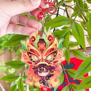 Gaming Blinking Eyes Wushou Dance Acrylic Keychain - Genshin Impact ...