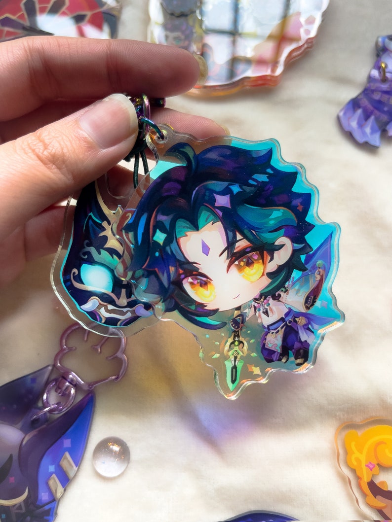 Xiao Hologram Acrylic Keychain Genshin Impact fanmade - Etsy