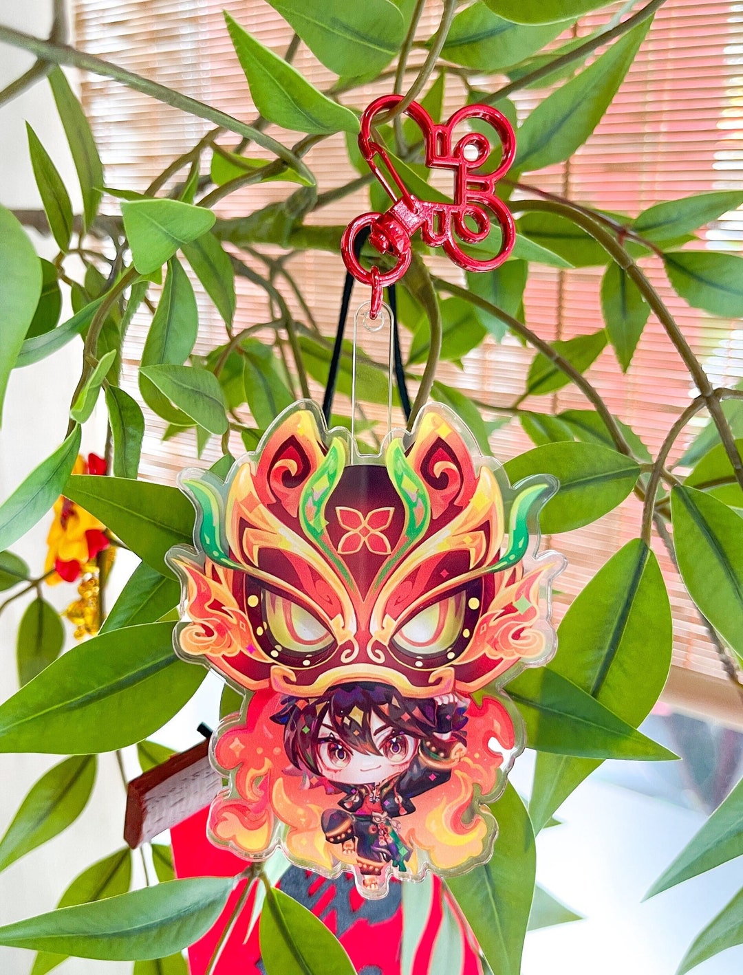 Gaming Blinking Eyes Wushou Dance Acrylic Keychain - Genshin Impact ...