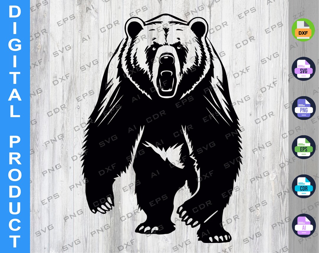 Oso svg cricut, Descargar DXF, SVG, eps, cdr, ai, png, Clipart Vector ...