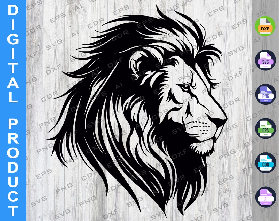 Lion V9 Svg Cricut Shirt Design Download DXF SVG Eps Cdr - Etsy