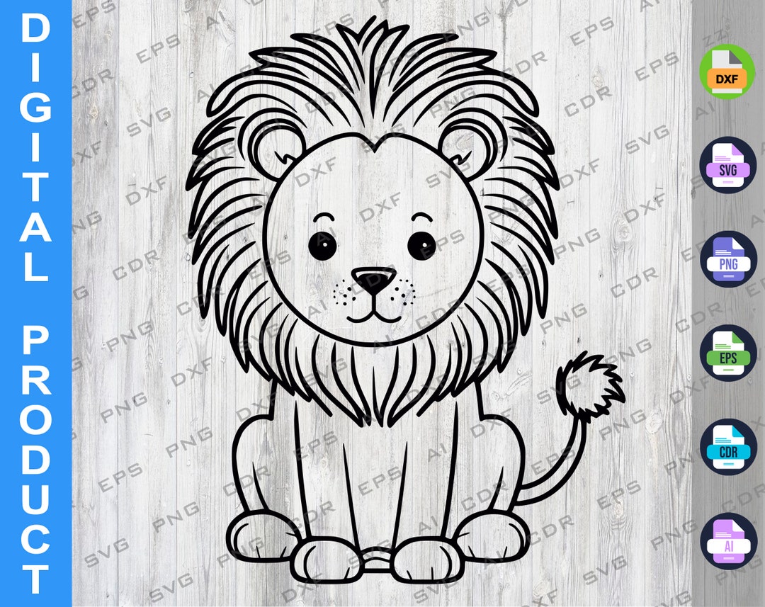 Lion Cub V9 Svg Cricut, Clipart Vector, Download DXF, SVG, Eps, Cdr, Ai ...