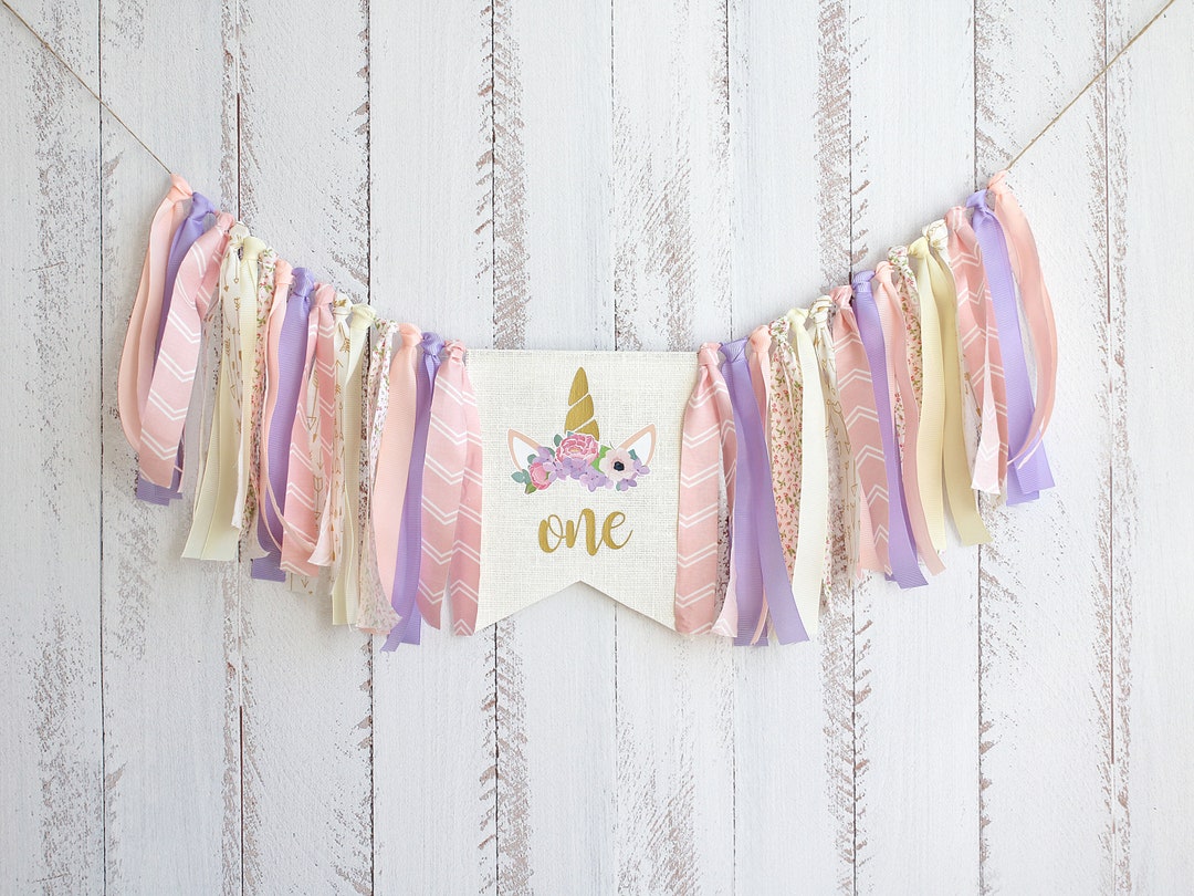 Unicorn Baby Shower, Unicorn Highchair Banner, Pastel Unicorn Baby ...