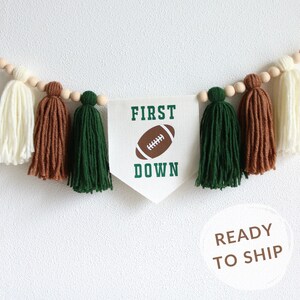 First Year Down Highchair Banner, Football 1st Birthday, Touchdown ...