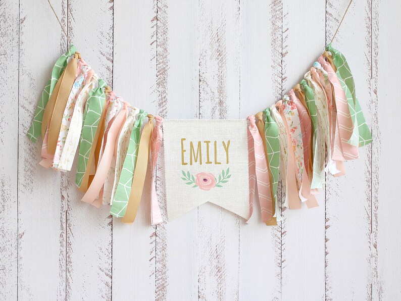 Personalized High Chair Banner Floral Highchair Banner Girl | Etsy