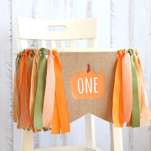 High Chair Pumpkin Banner, 1st Pumpkin Birthday, One High Chair Banner ...