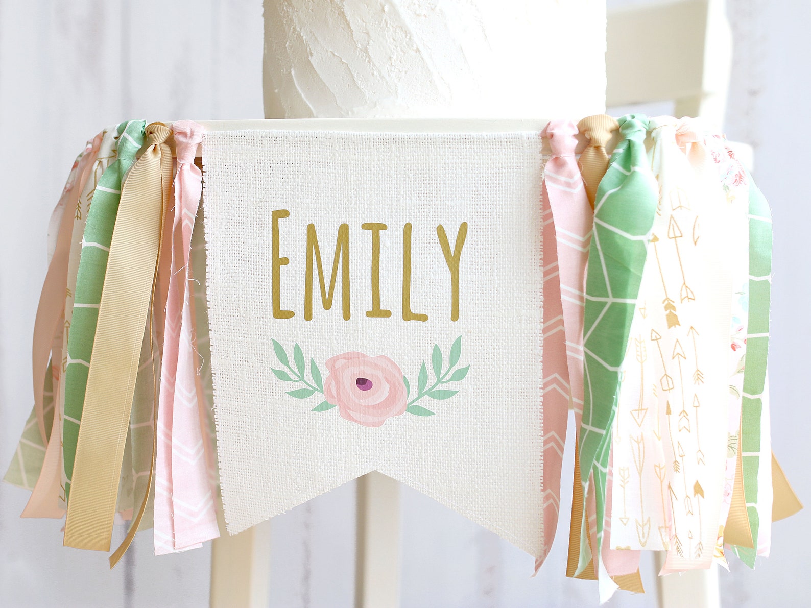 Personalized High Chair Banner Floral Highchair Banner Girl - Etsy