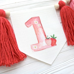 Berry 1st High Chair Banner, Berry Sweet Birthday, Cake Smash Garland ...