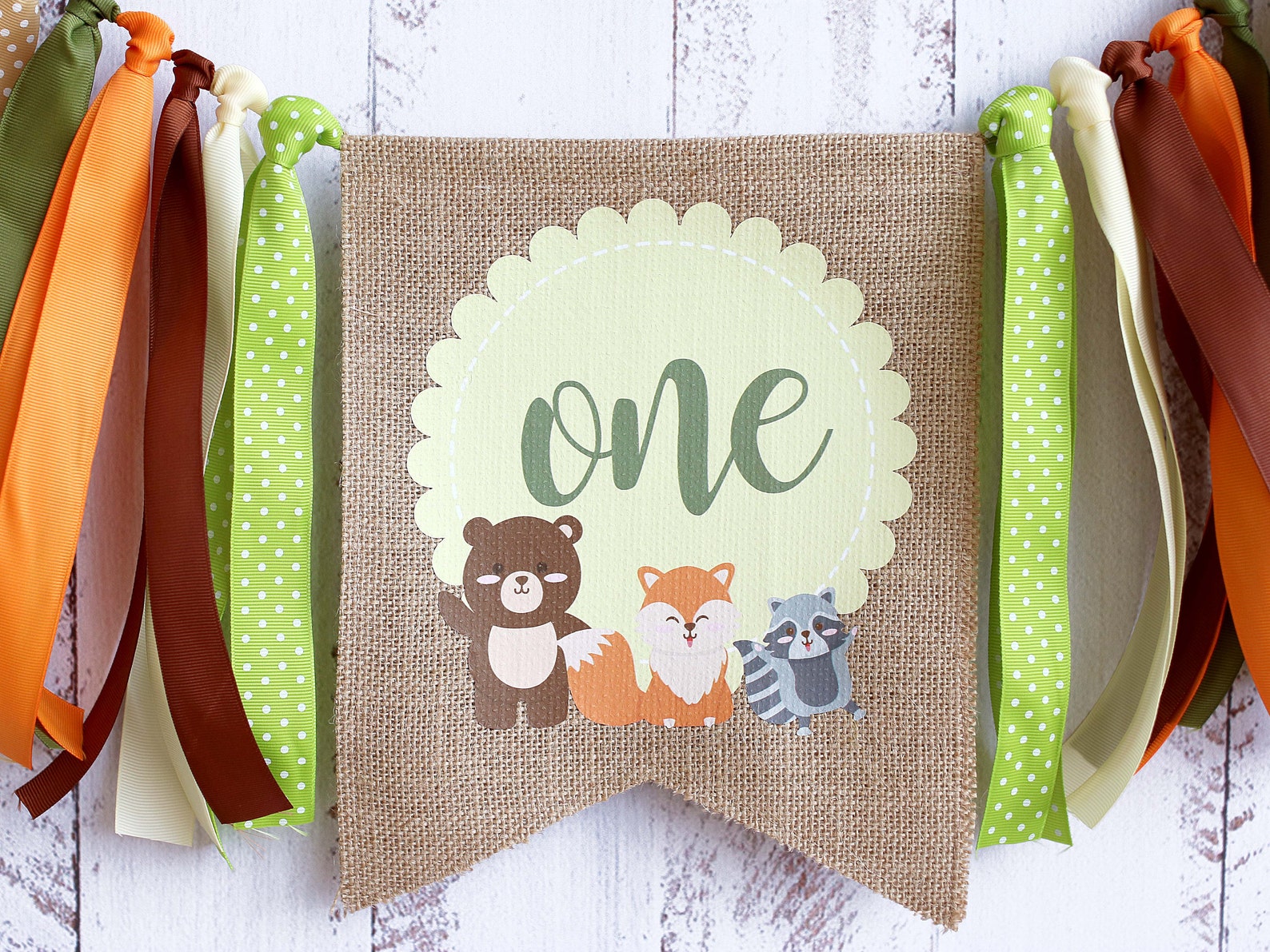 Woodland High Chair Banner Highchair Woodland Banner | Etsy