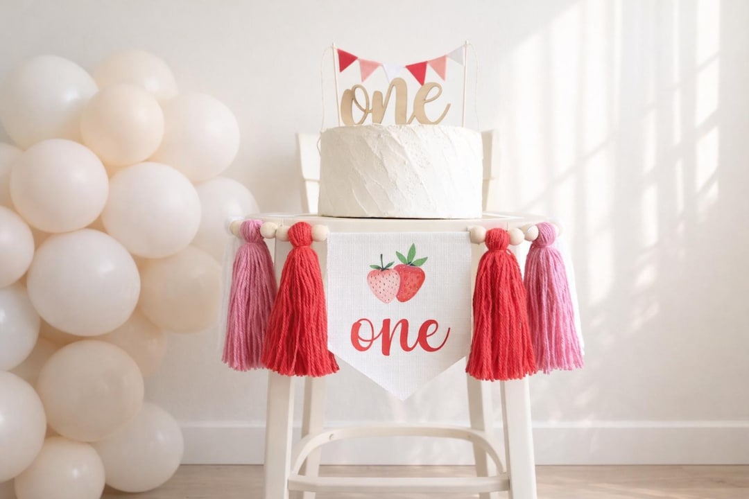 Sweet Strawberry 1st High Chair Banner, Berry Sweet Birthday, Berry 1st ...