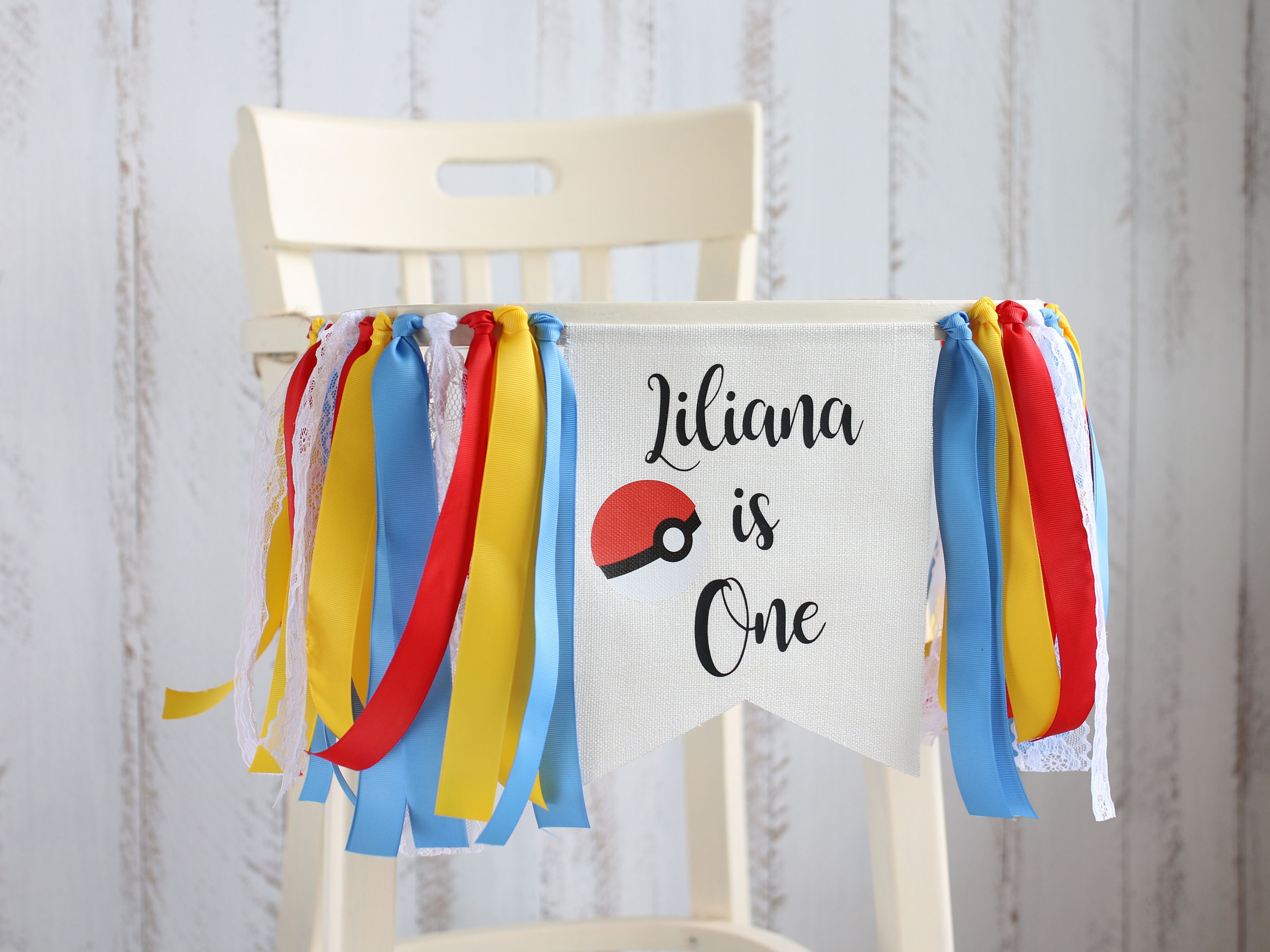 Pokemon Highchair Banner Girl, 1st Birthday Decorations, Baby Girl ...