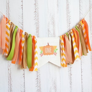 Highchair Pumpkin Banner, 1st Pumpkin Birthday, One High Chair Banner ...