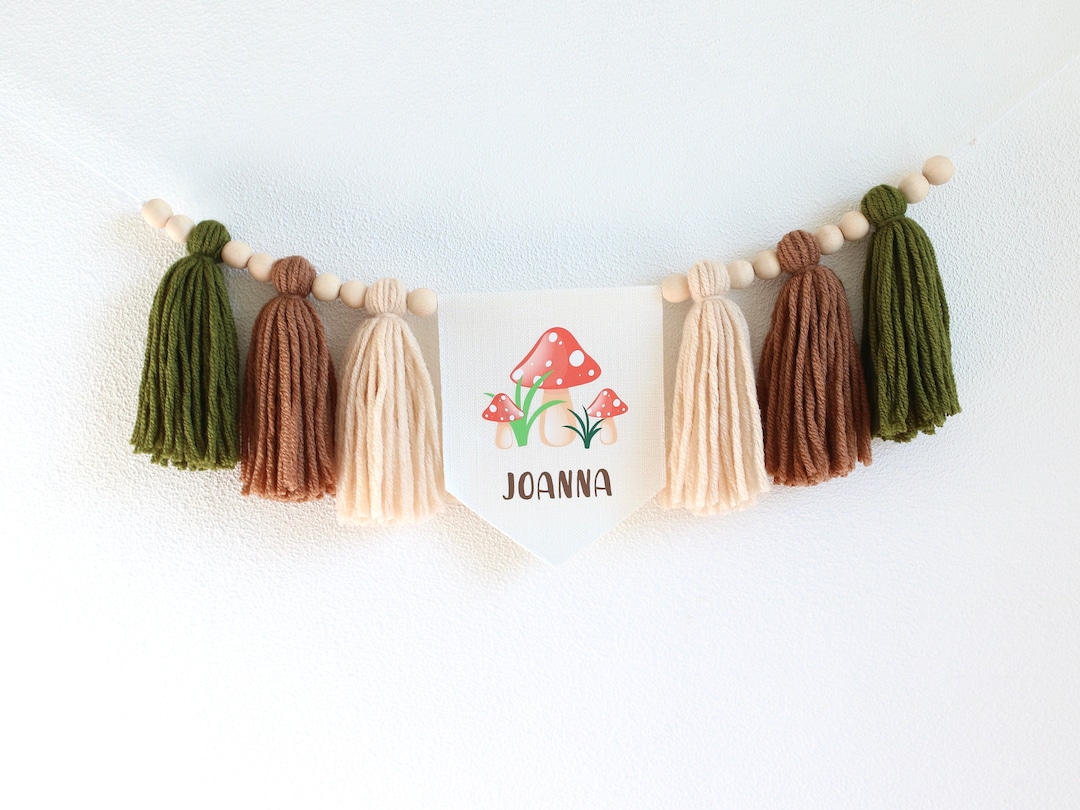Toadstool Personalized High Chair Banner, Mushroom 1st Birthday Decor ...