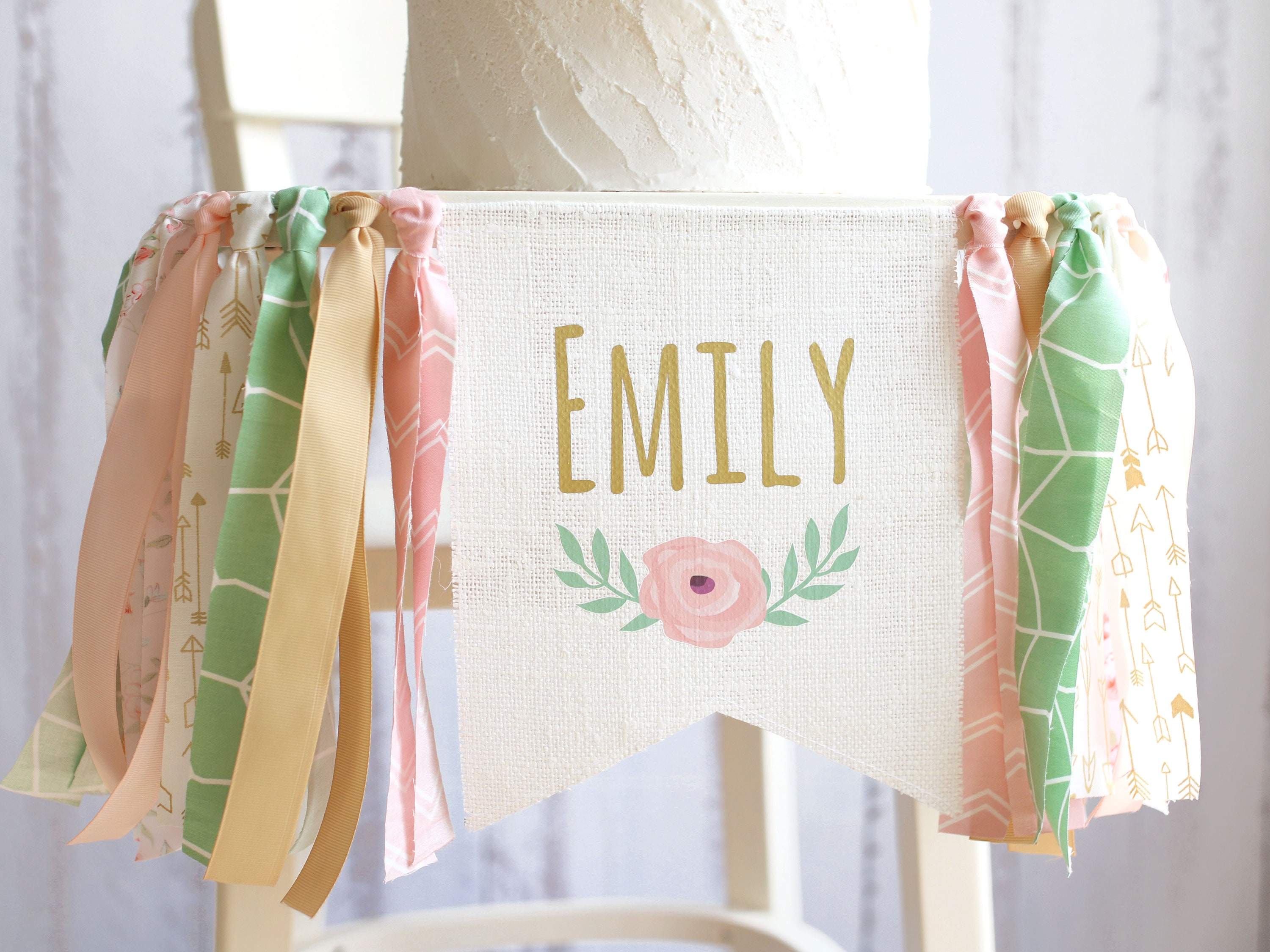 Personalized High Chair Banner Floral Highchair Banner Girl | Etsy